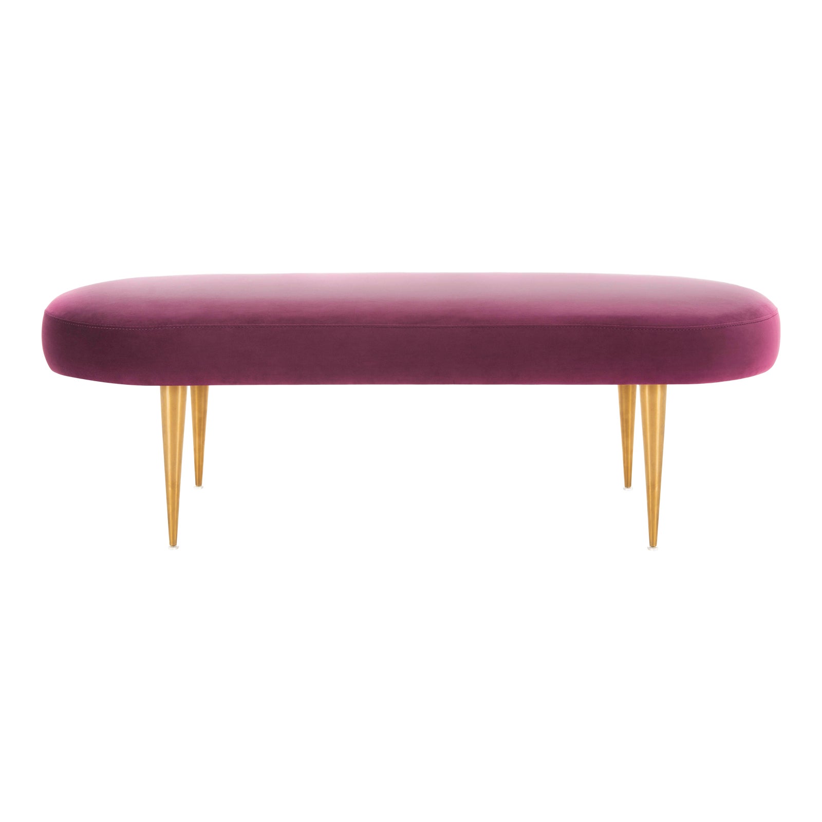 Velvet Oval Bench in Plum | Chairish