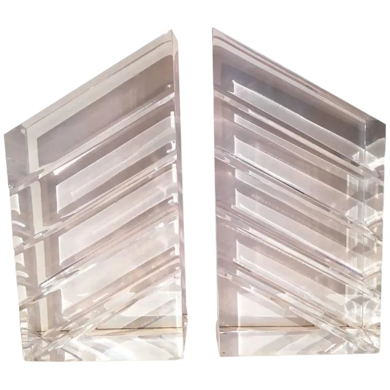 Lucite Bookends by Ritts & Co - a Pair | Chairish
