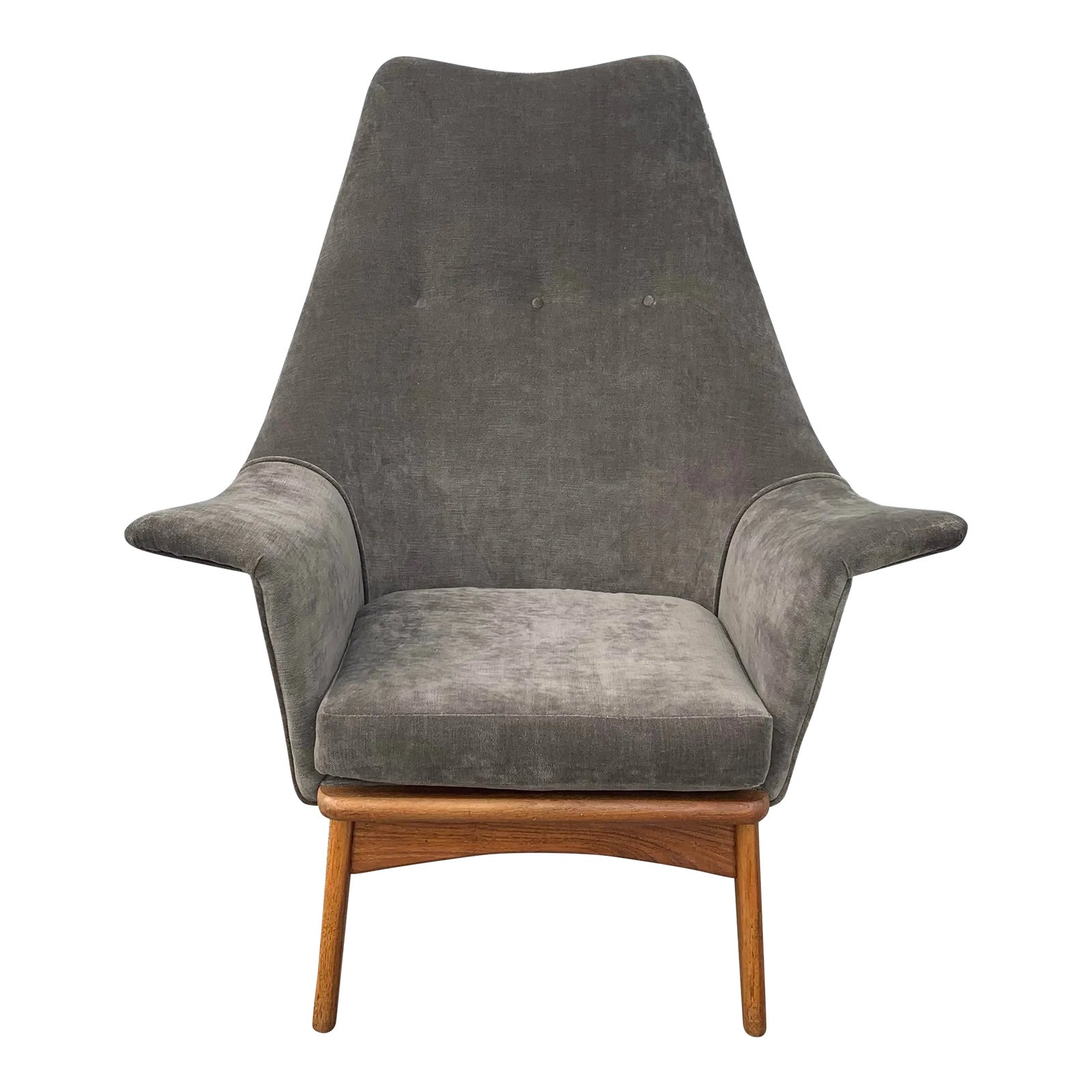 1960s Mid-Century Modern Wingback Chair Attributed to Adrian Pearsall ...
