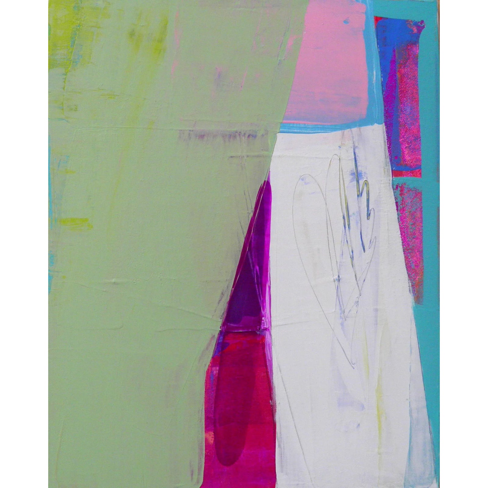 2010s "Oblique" Modern Abstract Acrylic Painting | Chairish