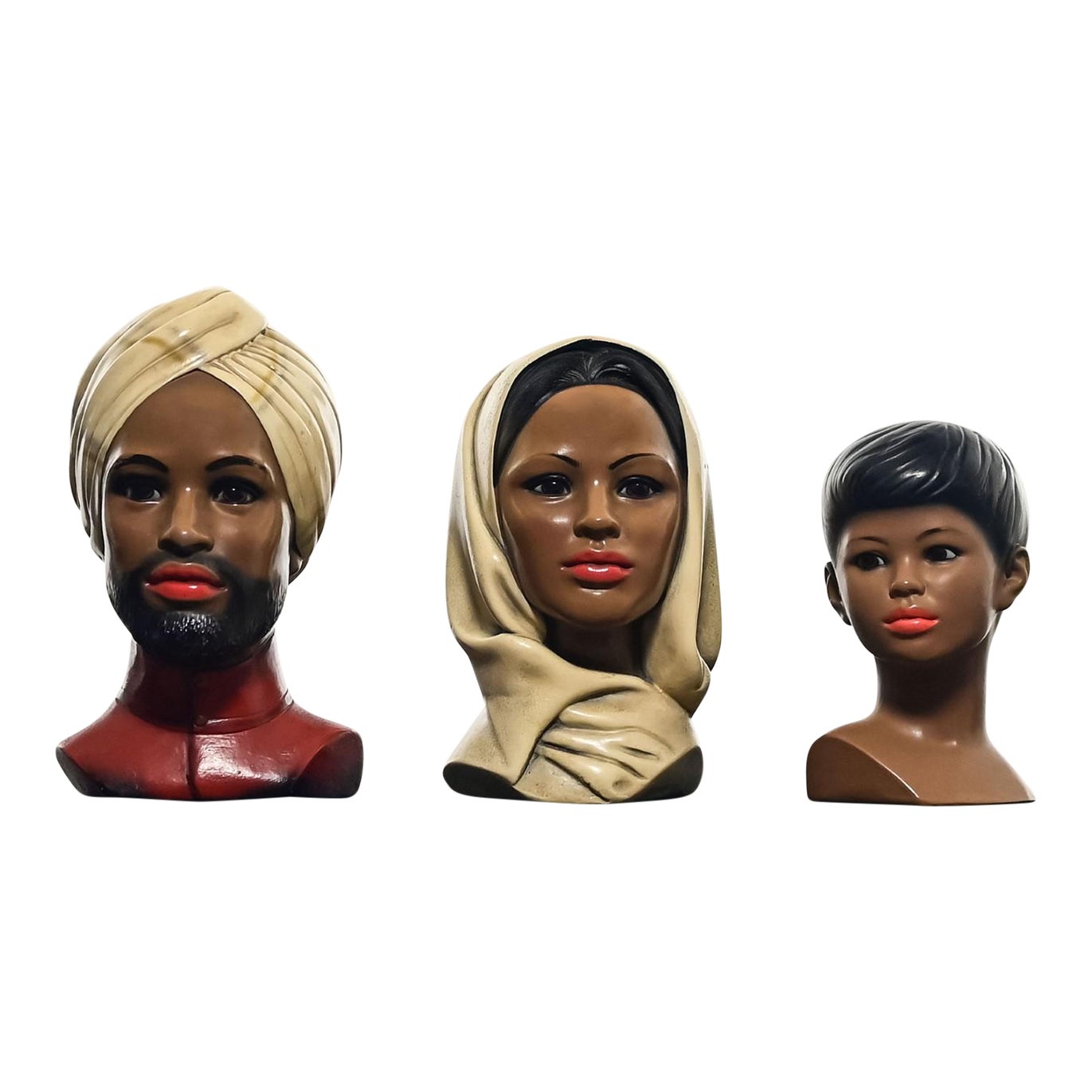 Mid-20th Century Marwal Industries Plaster & Resin Statuary Busts ...