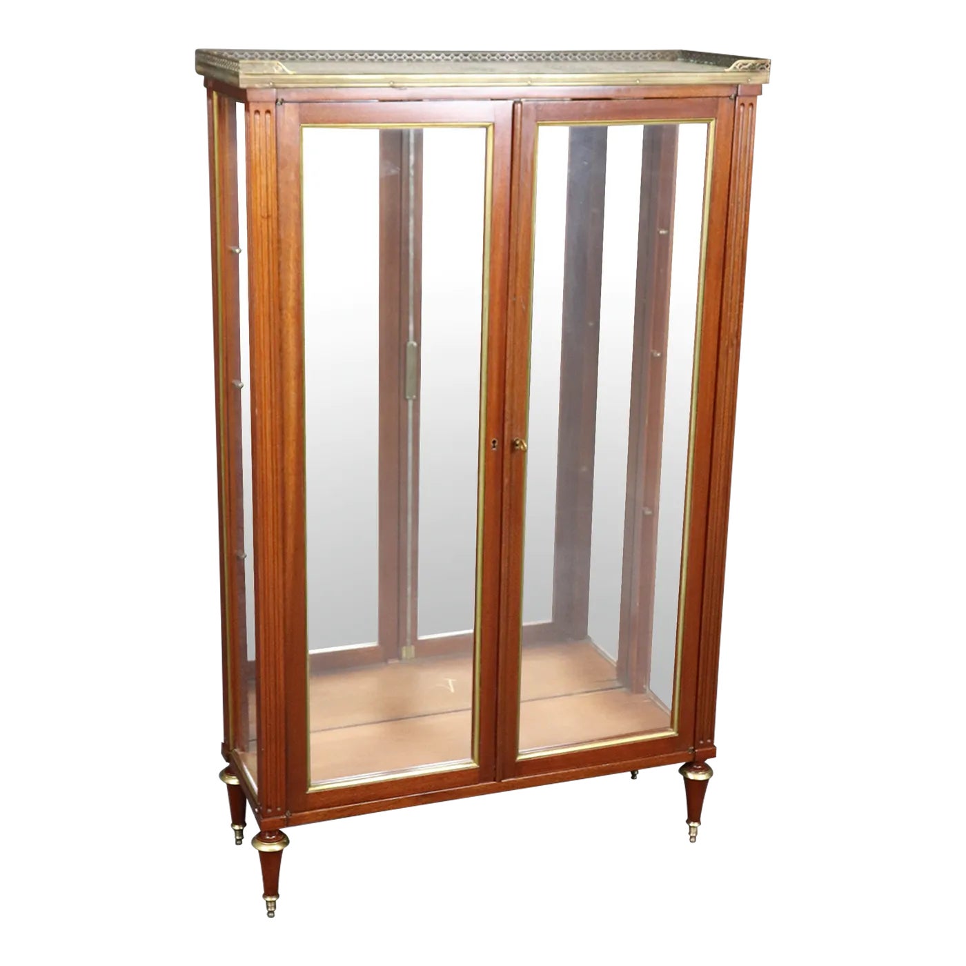 Sophisticated French Directoire Style 1930s Era French Vitrine Marble ...