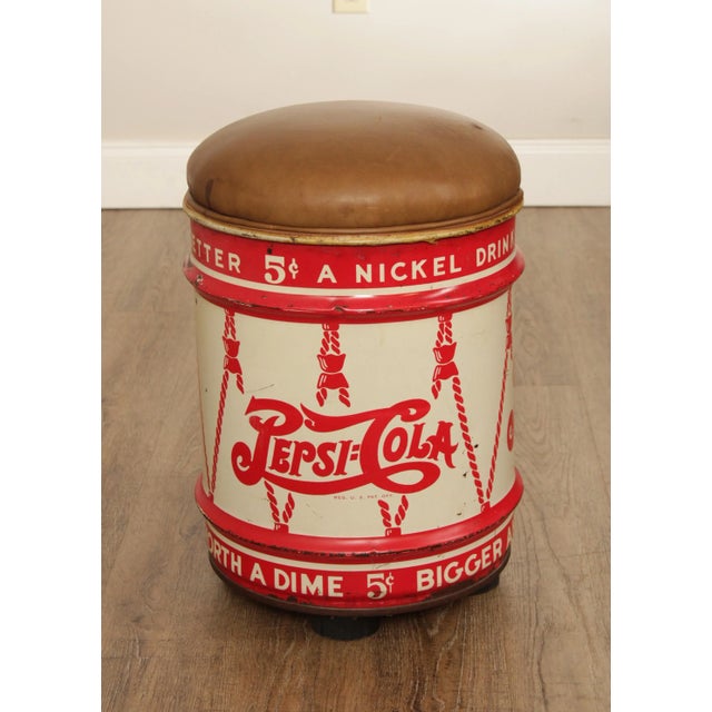 Vintage Pepsi Cola 10-Gallon Barrel Stool | Chairish