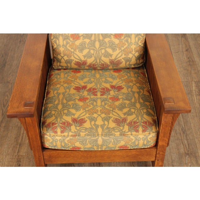 Stickley Mission Collection Oak Compact Spindle Morris Chair | Chairish