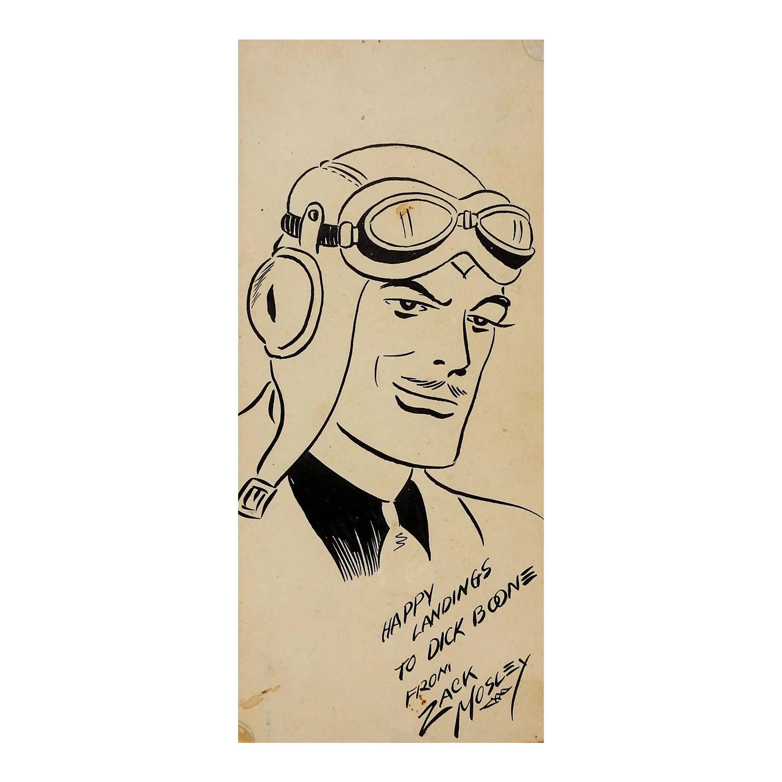 Vintage Original Zack Mosley Drawing Smilin Jack | Chairish