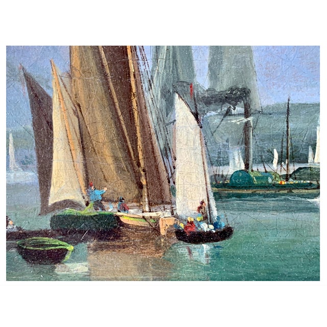 19th Century English Boats on a River With Sailing, Rowing and a Paddle ...