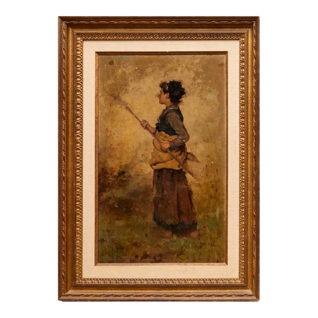 Signed Oil on Board by John Leon Moran (American 1864-1941) - Woman ...