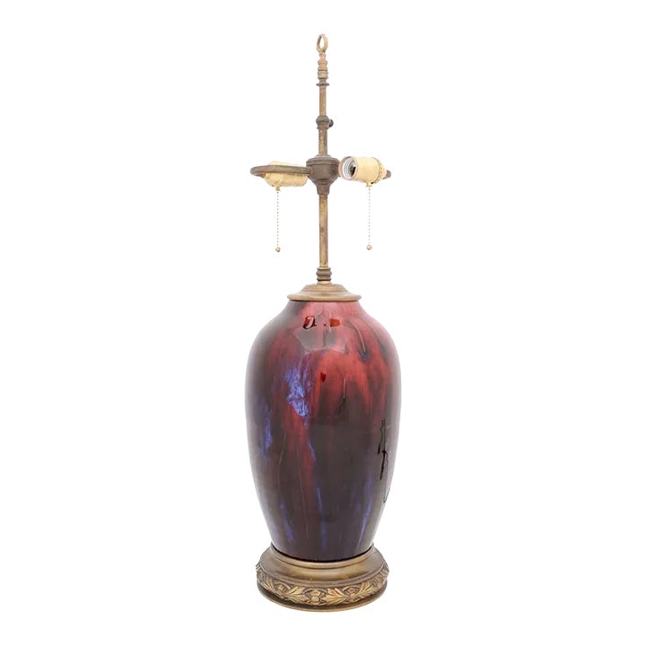 Early 20th Century Chinese Flambé Porcelain Lamp | Chairish