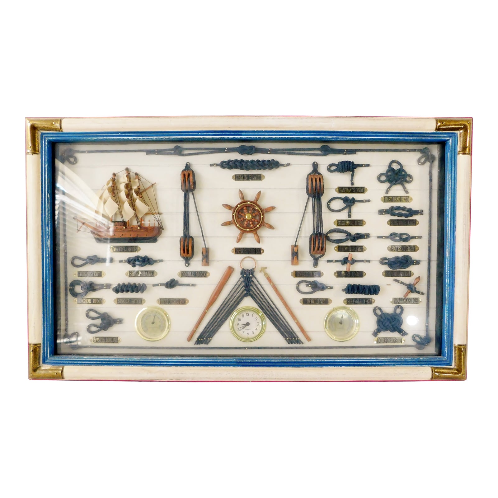 Vintage Patriotic Nautical Knots Weather Station Hanging Wall Display ...