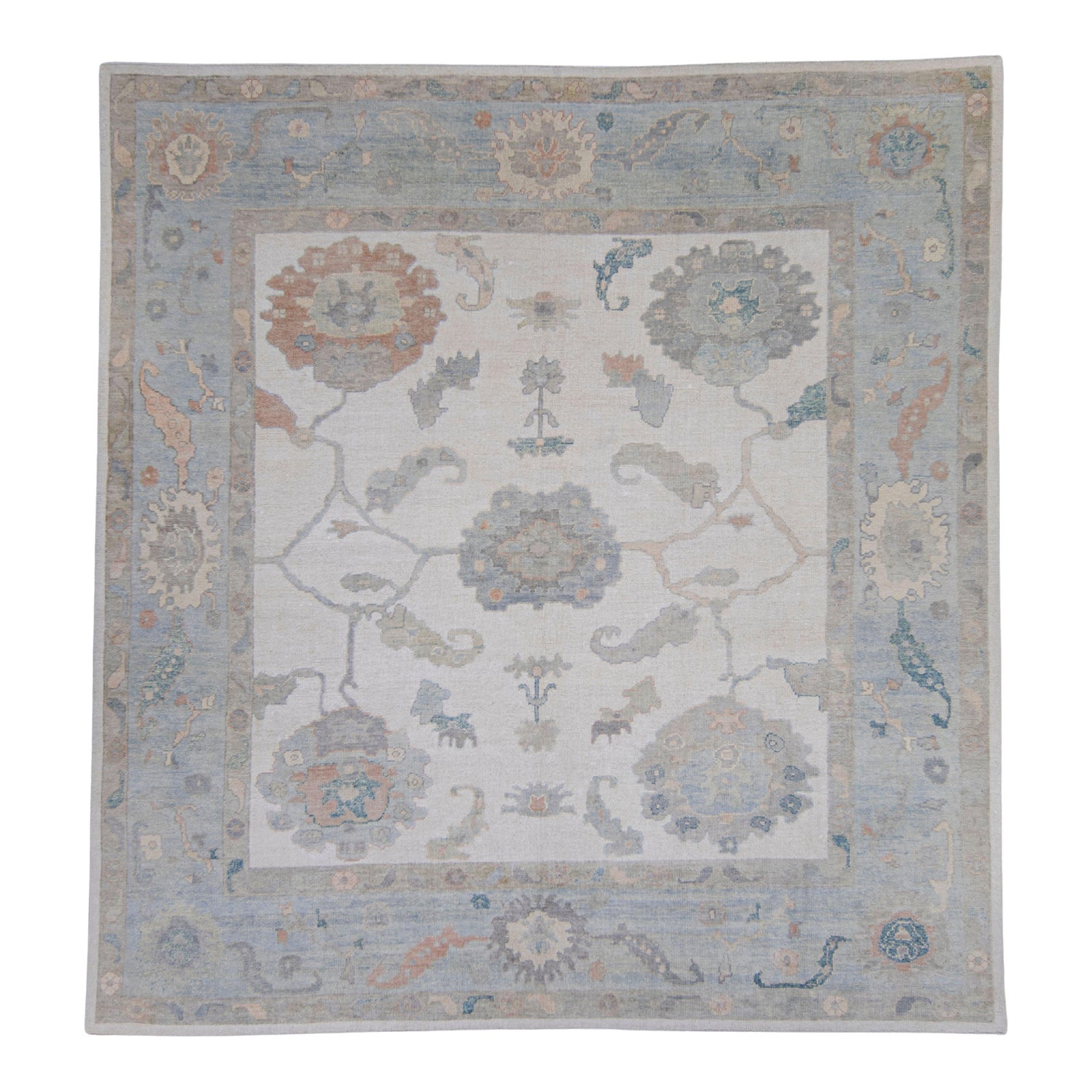 Square Turkish Oushak Rug 9'8" x 10'3" | Chairish