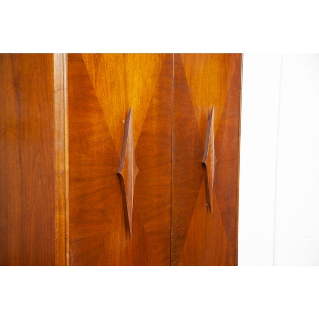 1960s Vintage Tall Walnut Sculptural Brutalist Style Highboy Wardrobe ...