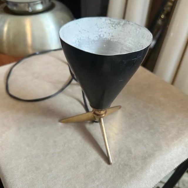 1950s Stilnovo Style Mid-Century Modern Black Aluminum Brass Sputnik ...