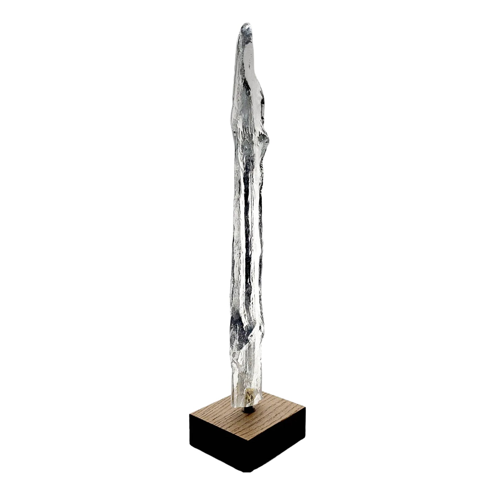 Bengt Edenfalk for Skruf Modernist Swedish Glass Ice Sculpture, Signed ...