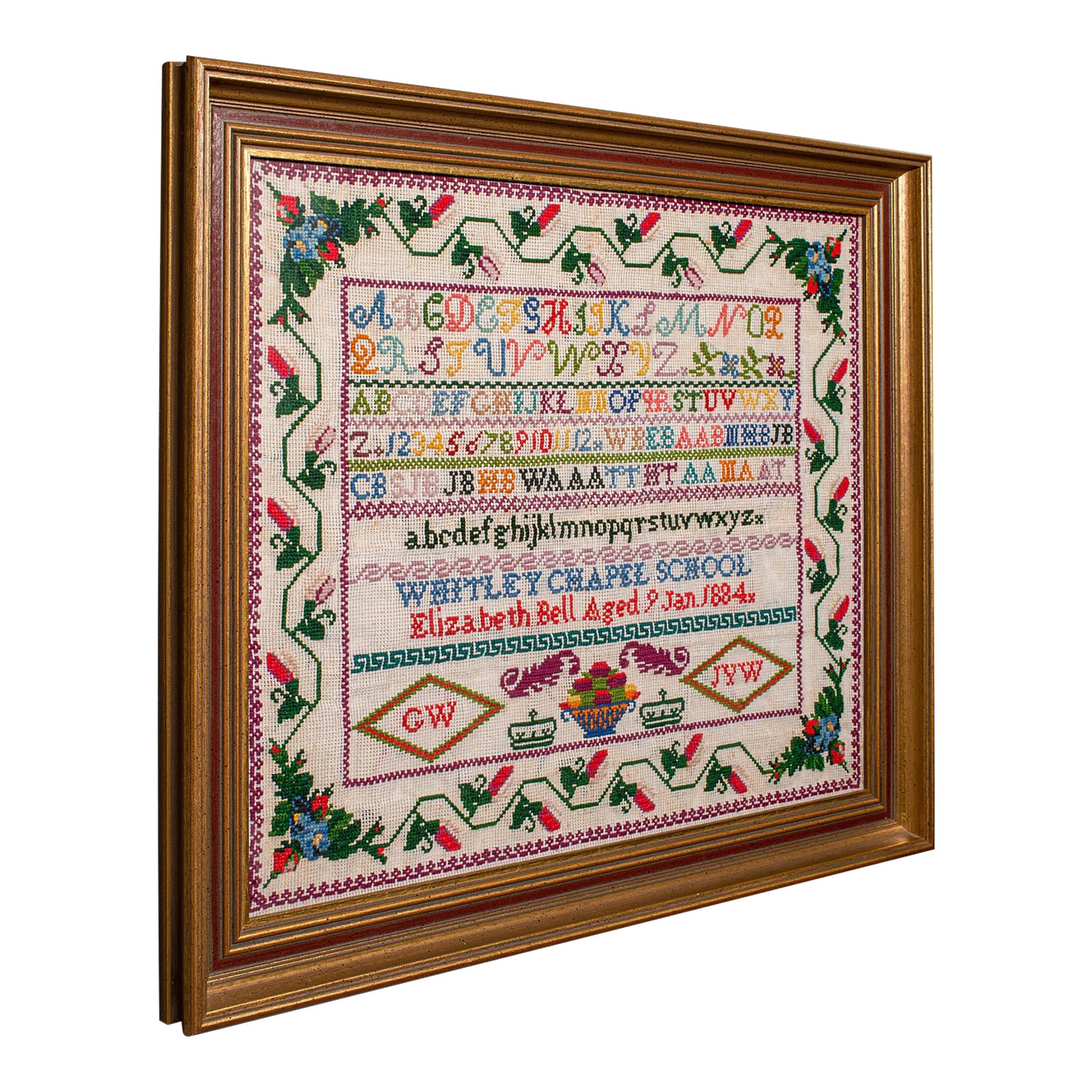 1884's Antique School Sampler | Chairish