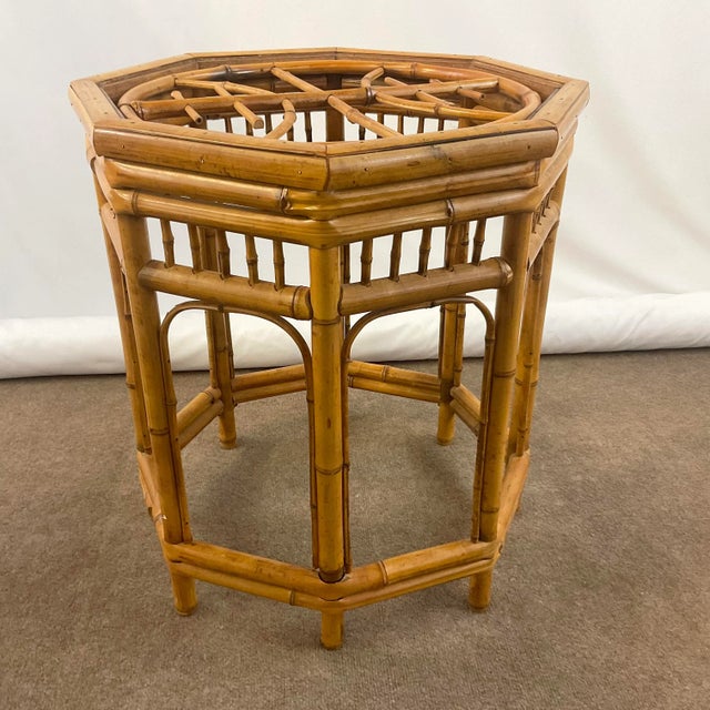 1970s Vintage Coastal Boho Chic Hollywood Regency Bamboo Side Table ...