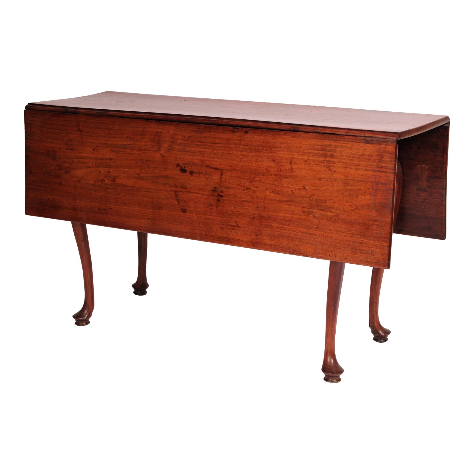 Antique Queen Anne Style Cherry Wood Drop Lea Table | Chairish