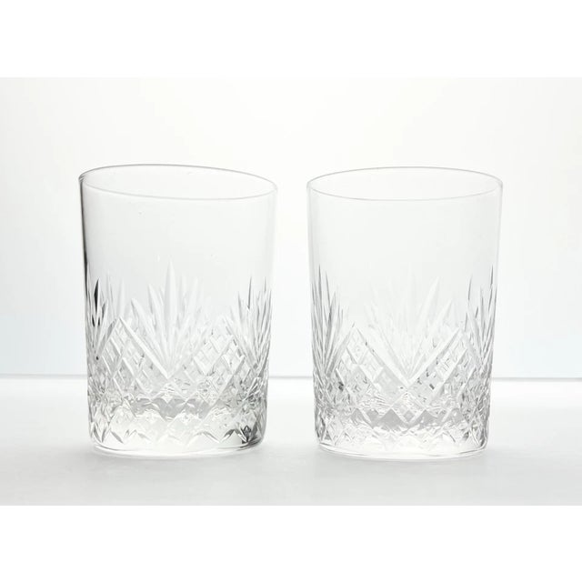 1940s Pair of Crystal Old Fashioned Cocktail Tumbler Glasses | Chairish