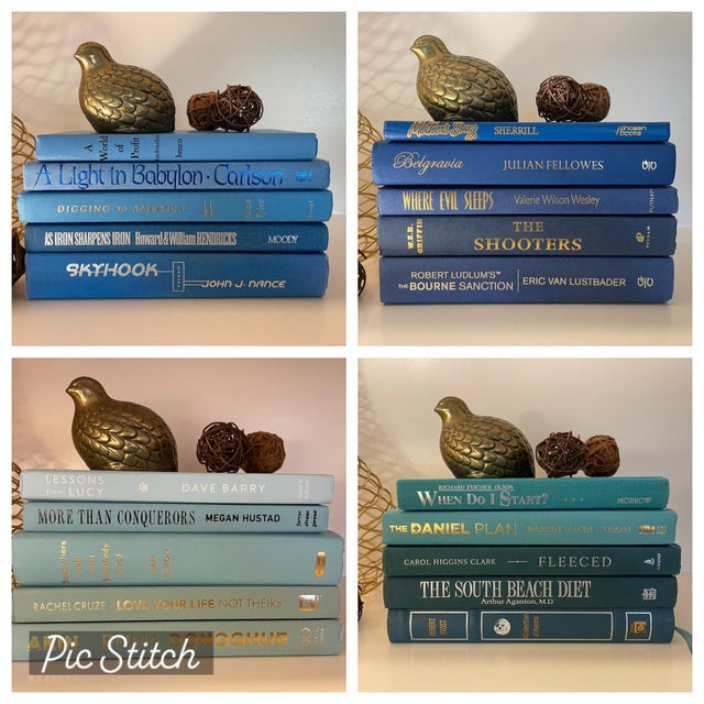 Early 21st Century Hunter Green Book Stack With Contemporary Titles ...