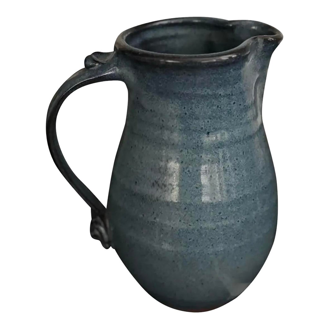 Late 20th Century, Blue Glazed Hand-Thrown Stoneware, David Clement ...