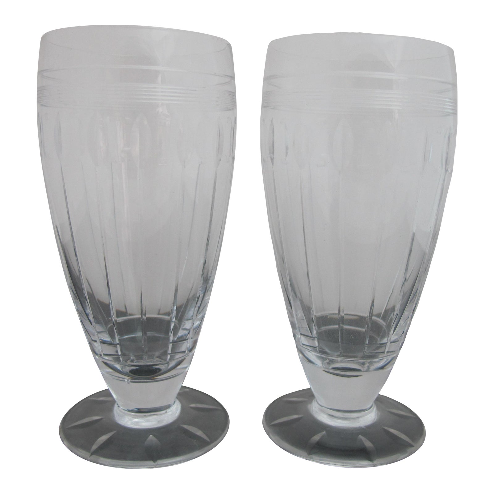 Stuart England Fine Crystal Oleta 6 1/2" Iced Tea Glass Set of 2 | Chairish