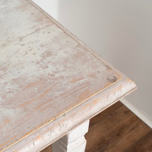 Antique Long White Painted Dining Table Library Console From Sweden ...
