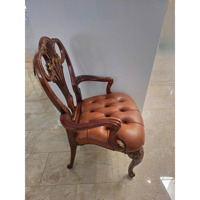 Traditional Style Leather Seat Chair by Theodore Alexander | Chairish
