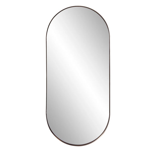 Capsule Brushed Brass Mirror | Chairish