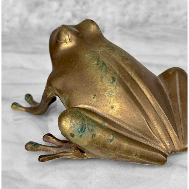 Vintage Traditional Brass Frog Sculpture - 6" | Chairish