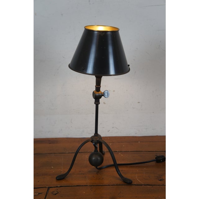 Vintage Ralph Lauren Bronze Library Desk Table Lamp Tole Shade ...