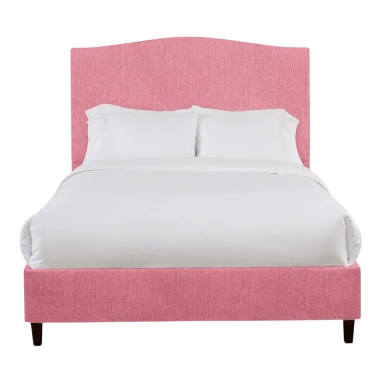 Hazel Full/Double Bedframe, Rose Linen | Chairish