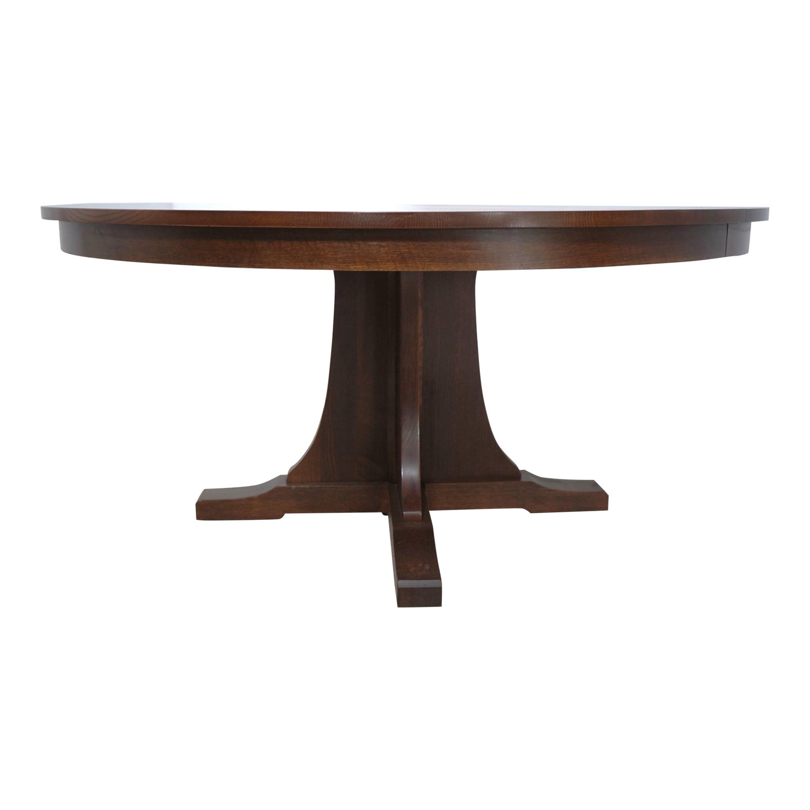 Stickley 62 Inch Round Mission Oak Dining Room Table | Chairish