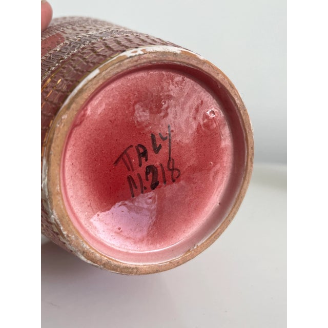 Vintage Mid Century Bitossi Small Pink and Gold Ceramic Planters - Set ...