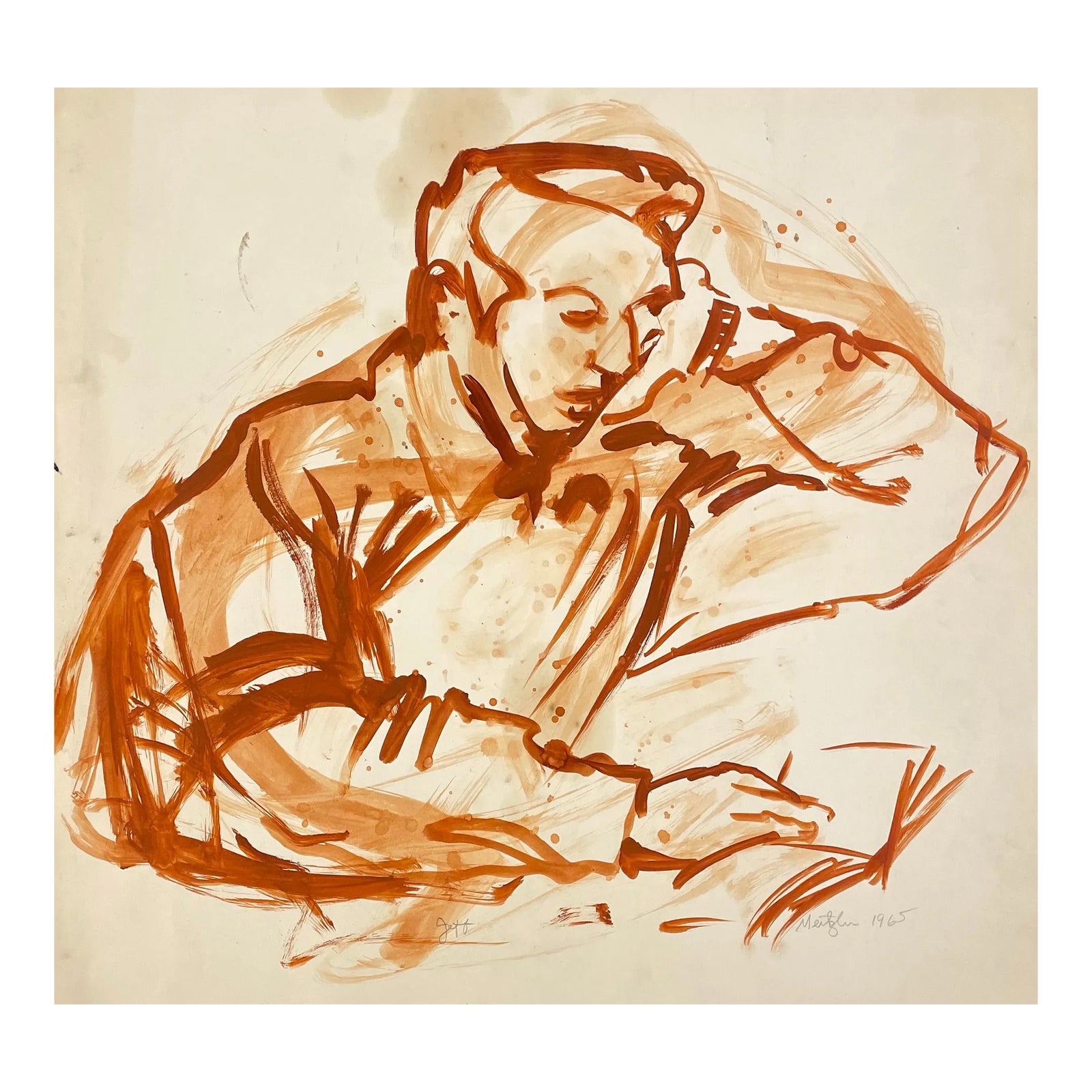 1965 Neil Meitzler Painting of a Man | Chairish