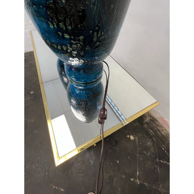 Large Ceramic Pair Rimini Blue Table Lamps by Aldo Londi for Bitossi ...