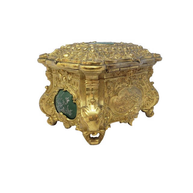 Vintage French Gilt Bronze Dore Box | Chairish
