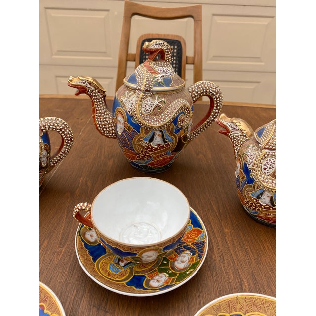 Vintage Mid-Century Modern Japanese Imari Tea Set- 11 Pieces | Chairish