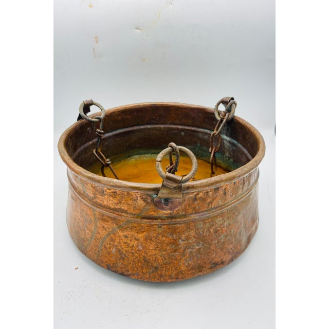 Antique Hanging Copper Pot / Planter | Chairish