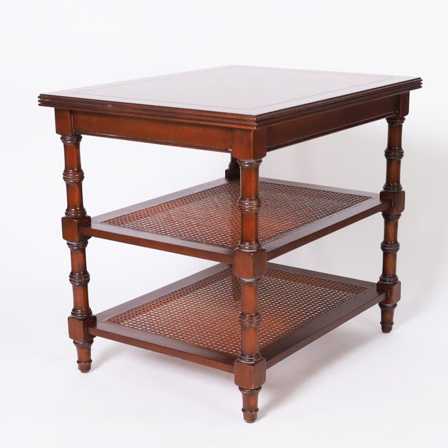 Ethan Allen Pair of British Colonial Style Three Tiered Stands or ...