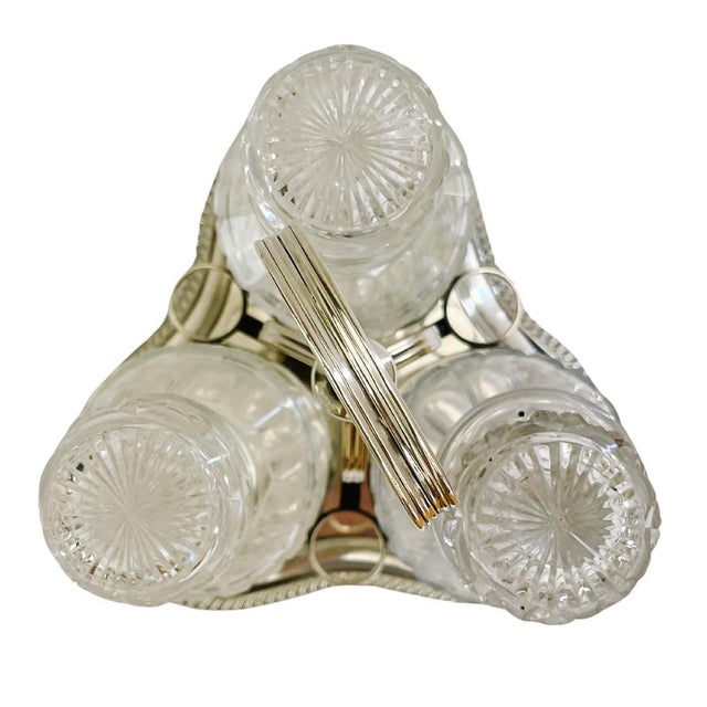 19th Century Cut Glass Triple Spirit Decanters in Silver Plated Caddy ...
