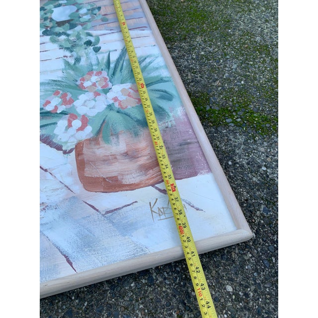 Late 20th Century Postmodern Style Oil Painting on Canvas of a Veranda ...