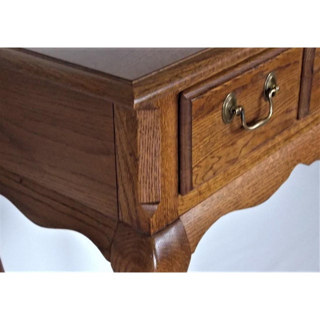 Vintage Thomasville Solid Oak Console Table - 1970s | Chairish