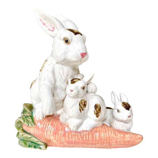 Vintage Provencal Ceramic Bunny Statue | Chairish