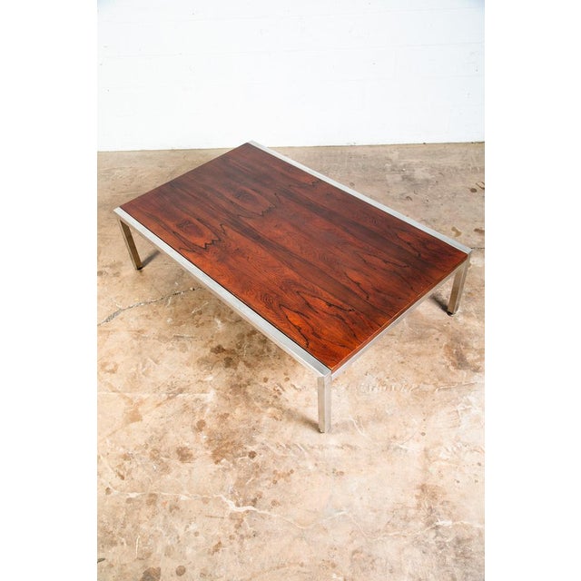 1960s Mid Century Danish Modern Brazilian Rosewood Large Steel Coffee ...