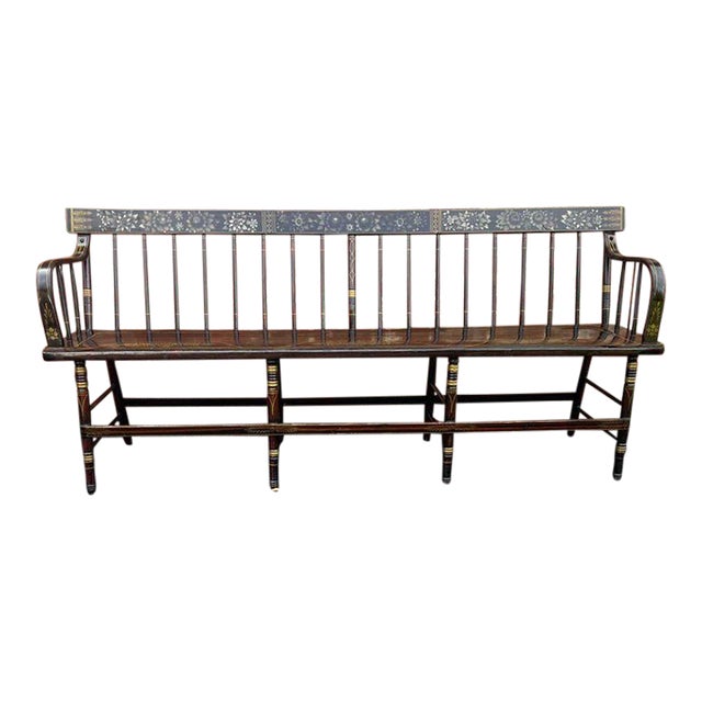 Early 20th Century Antique Early American Style Spindle Back Deacons ...