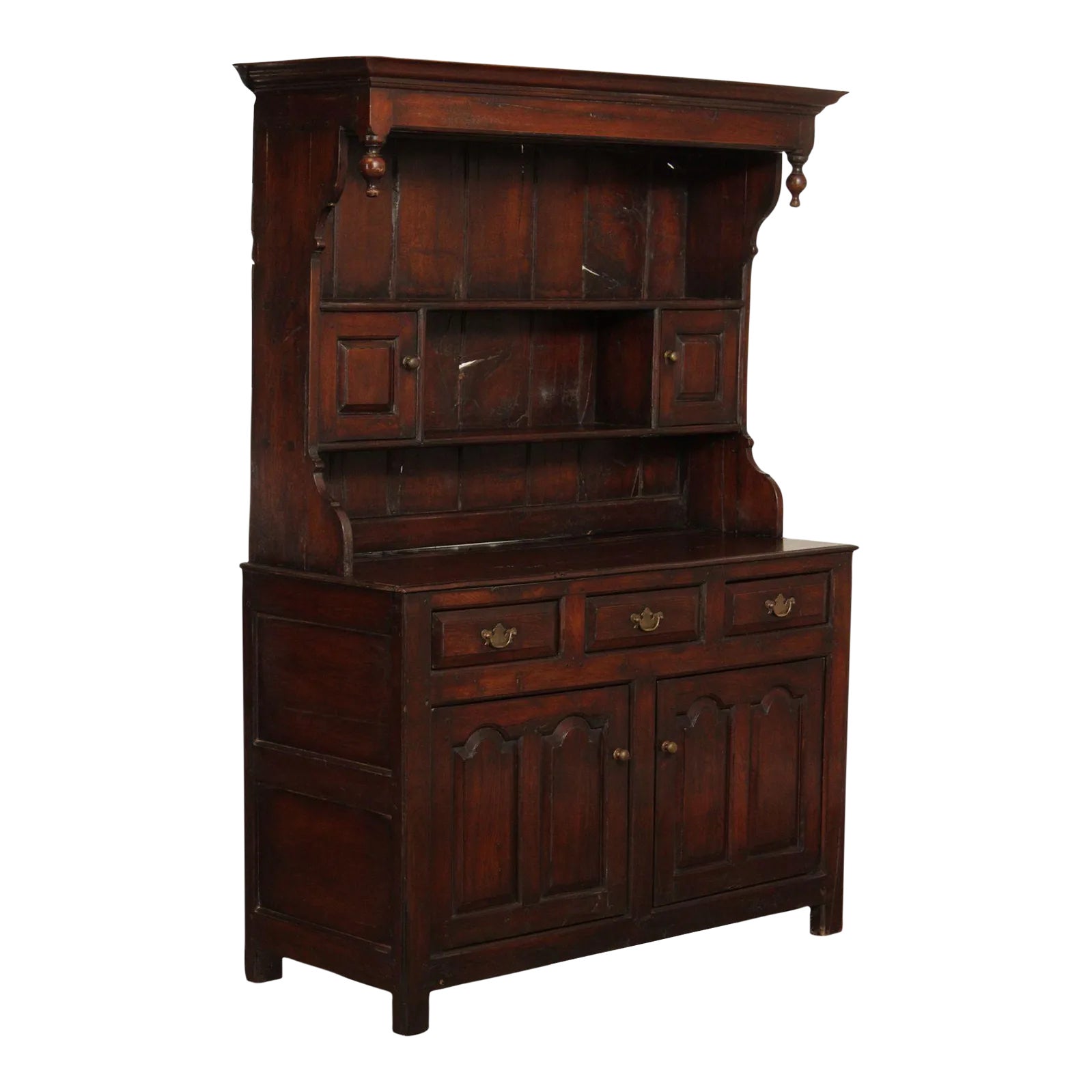 Antique English Oak Plate Cupboard or Hutch | Chairish
