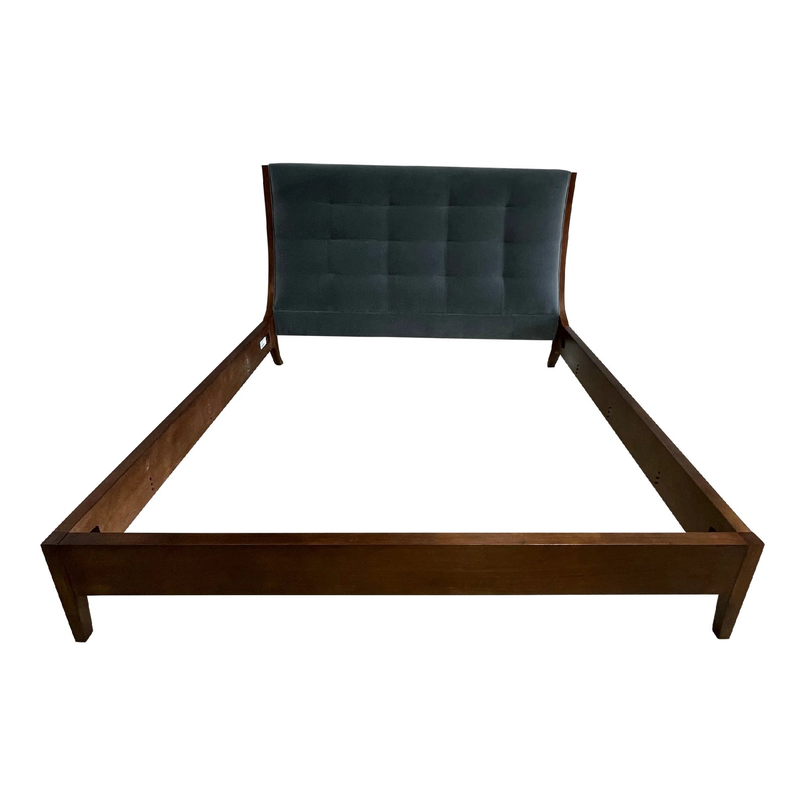 Custom King Bed With Rose Tarlow Mohair Headboard | Chairish