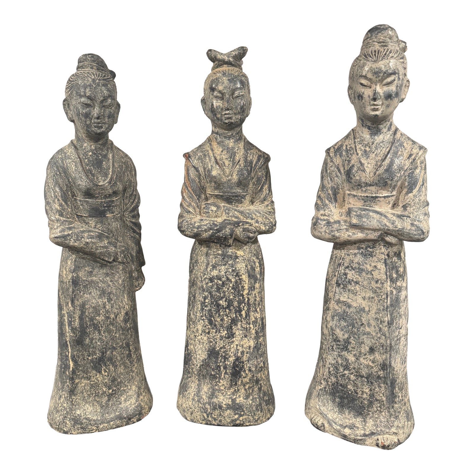 Maitland-Smith Asian-Inspired Scholar Figures – Set of 3 | Chairish