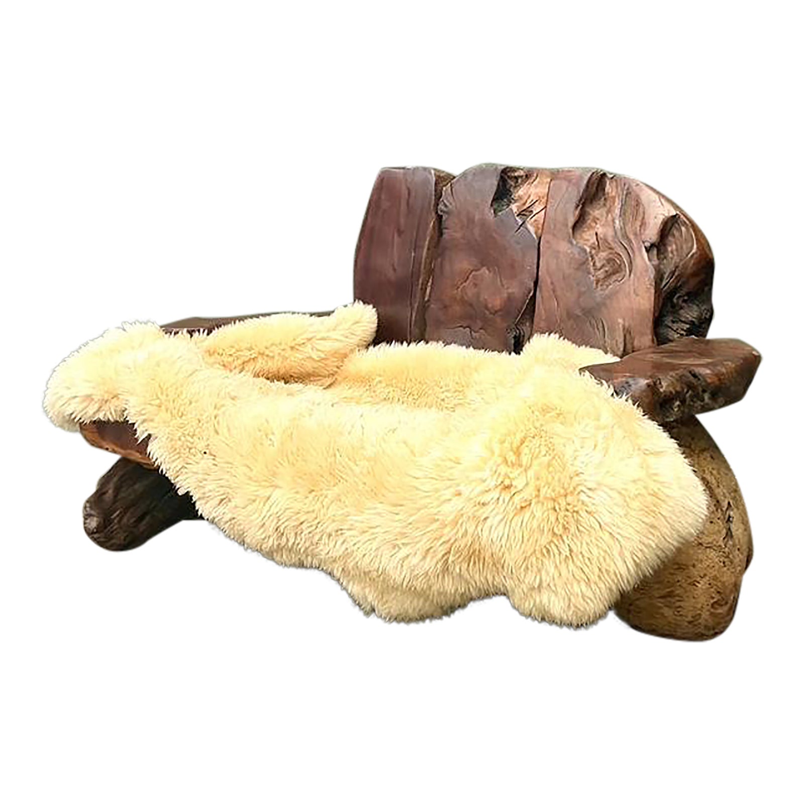 Vintage Redwood Slab Sofa After Darryl Stokes | Chairish