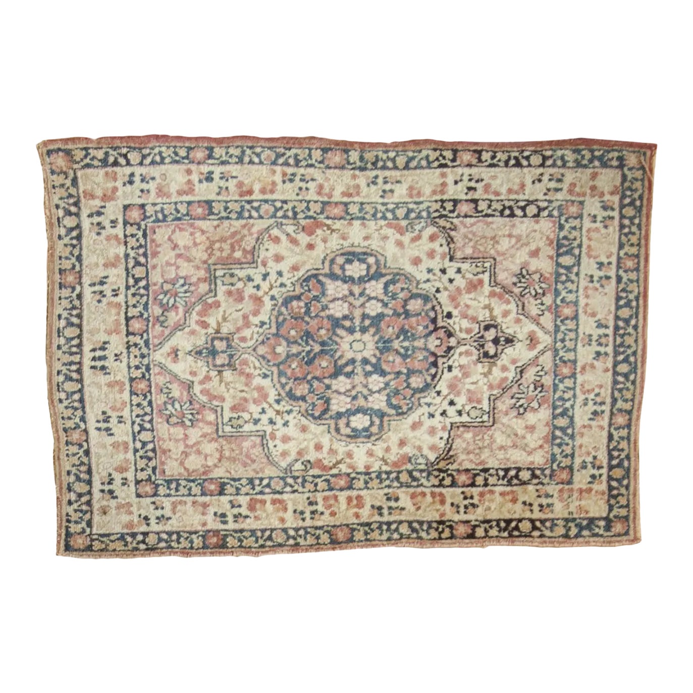 Antique Kerman Square Rug Mat - 1'10" X 2'8" | Chairish