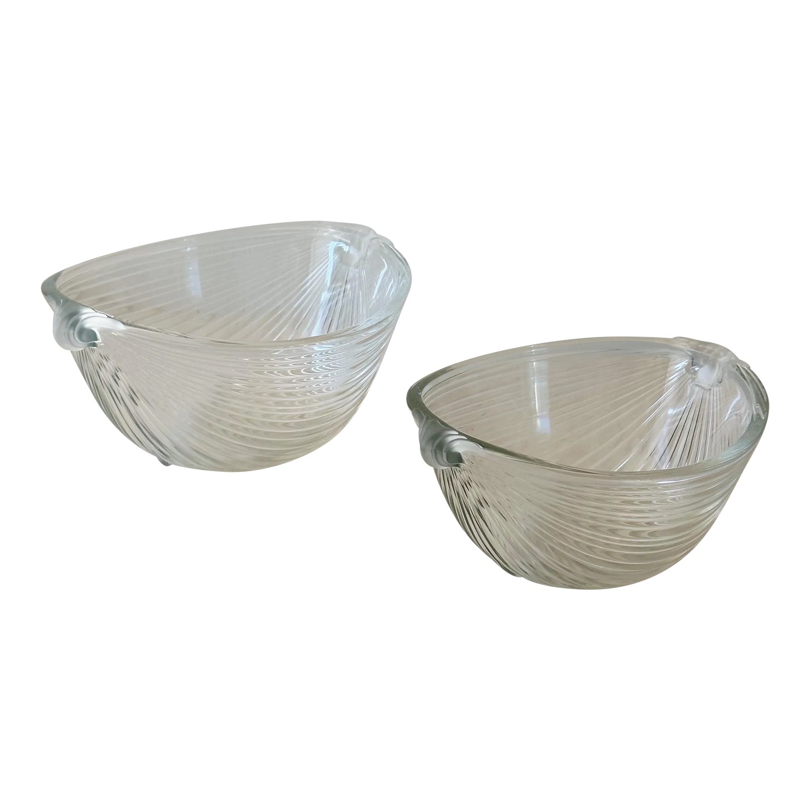 Antique Art Deco Crystal Bowls With Scrollwork Handle Detail in ...